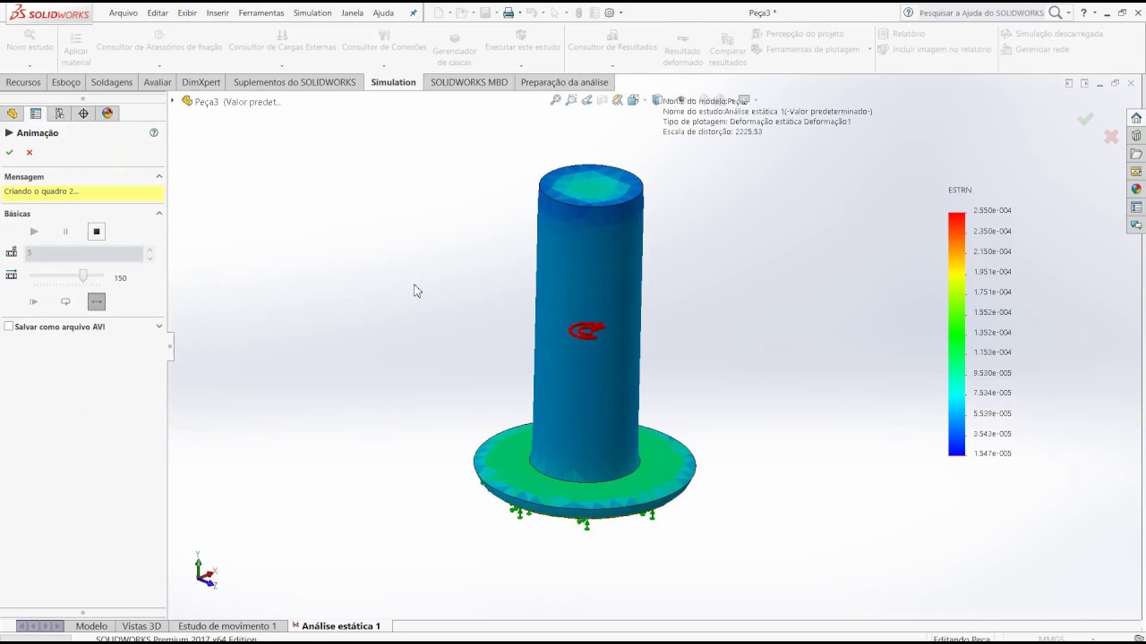 Aula 240 - DVD SIMULATION - Analise de Força Centrifuga - Solidworks ...