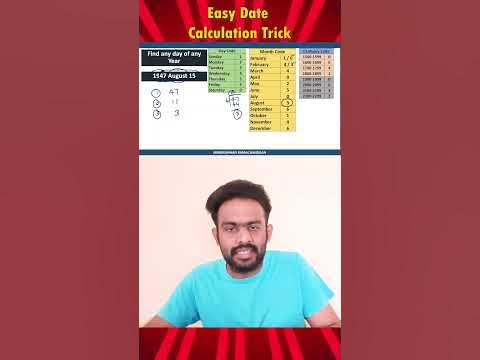 Find any day of any date #Calendar #Trick #maths #ldc - YouTube