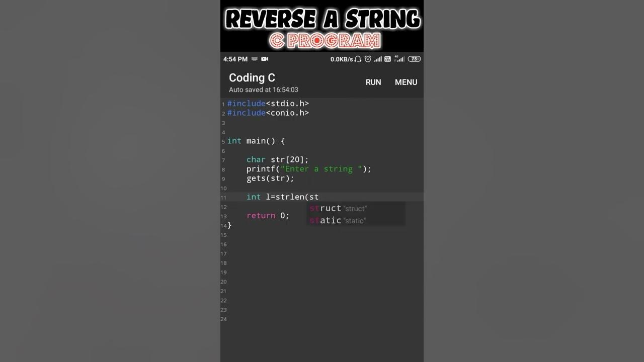 Reverse A String In C || C Programming #shorts #basiccode #cprogramming - YouTube