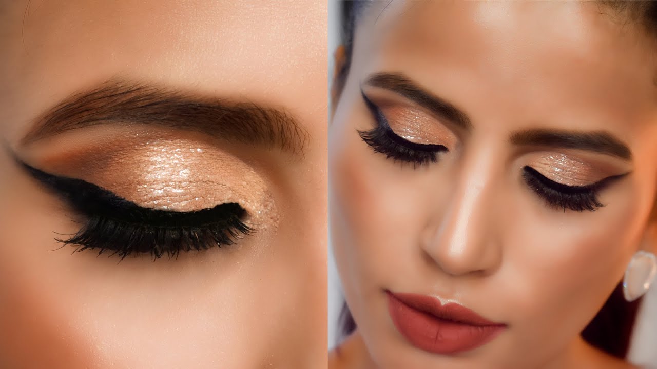 Western Glam CHAMPAGNE Makeup Look | Glowy Night-Party Makeup ...