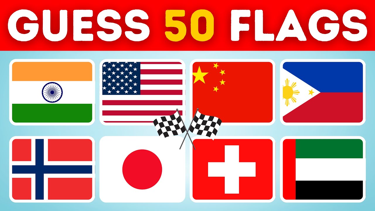 ⛳Guess the Country By the Flag Challenge | Can You Guess The 50 Flags?🌍 ...