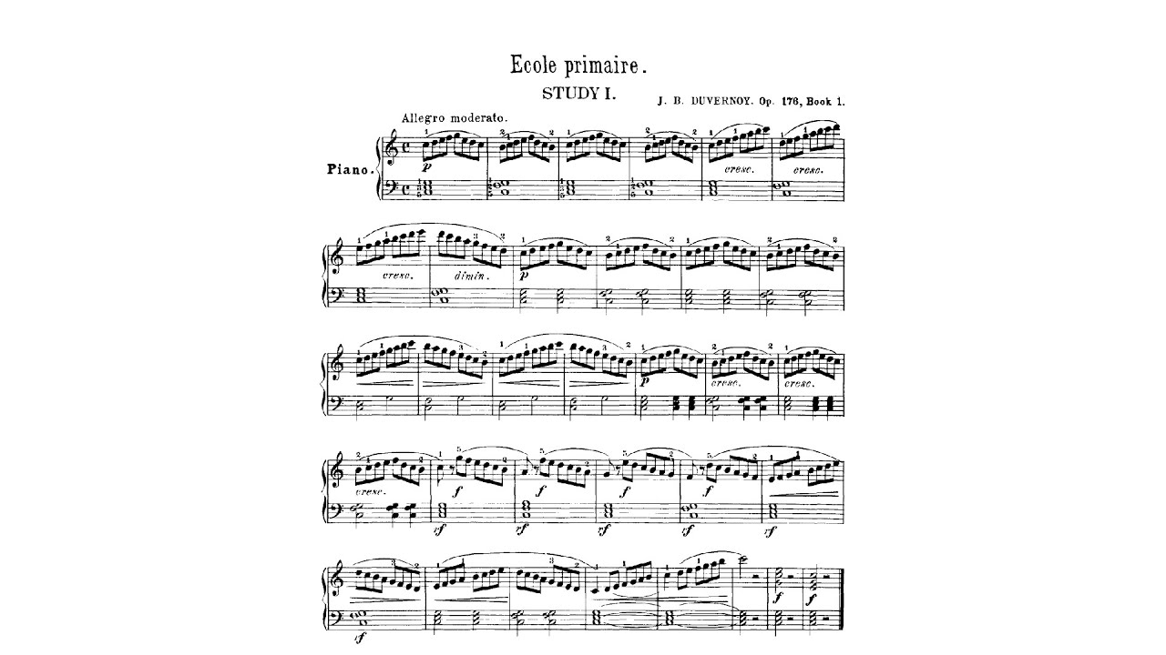 J.B.Duvernoy - Ecole Primaire, 25 Elementary Studies, Op.176 (book 1 ...