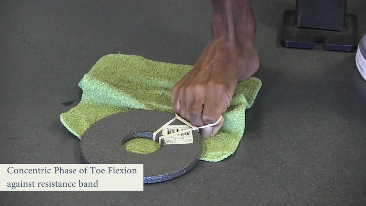 Concentric Phase of Toe Flexion against resistance band - YouTube