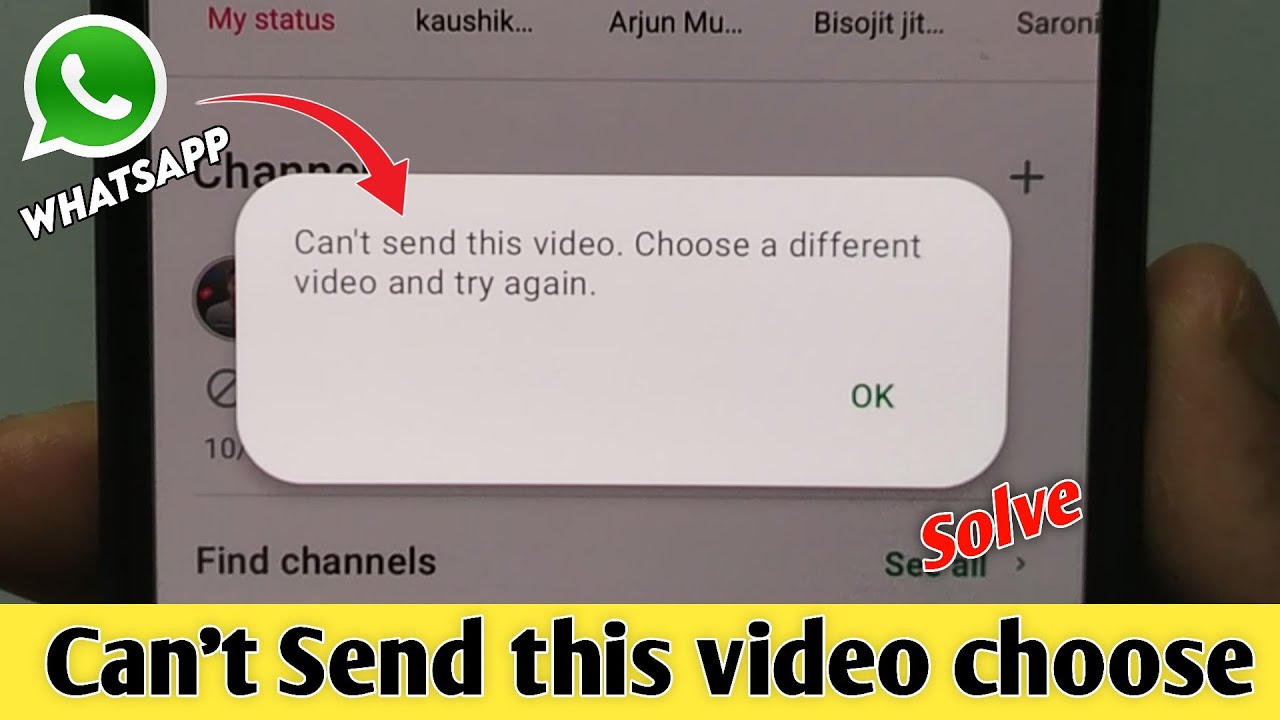 How To Fix Can't Send This Video Choose A Different Video And Try Again ...