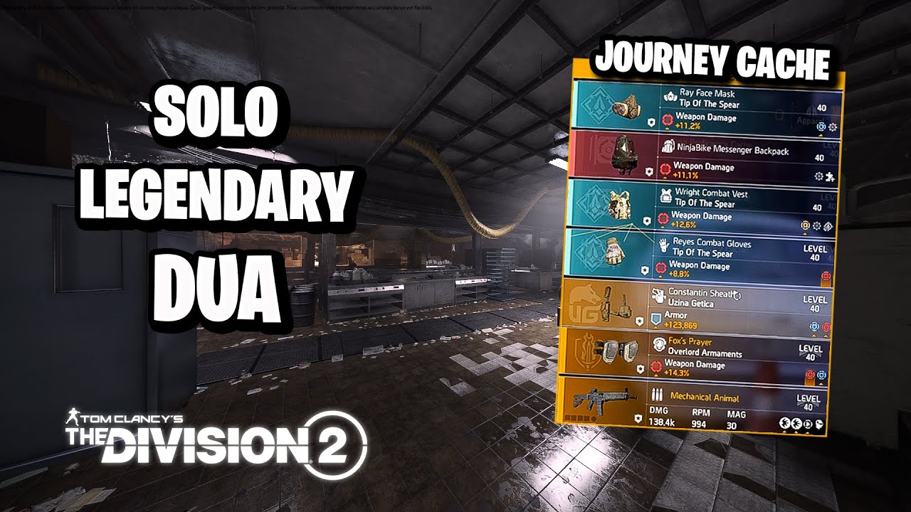 Solo Legendary DUA with the Dev recommended Build - The Division 2 ...