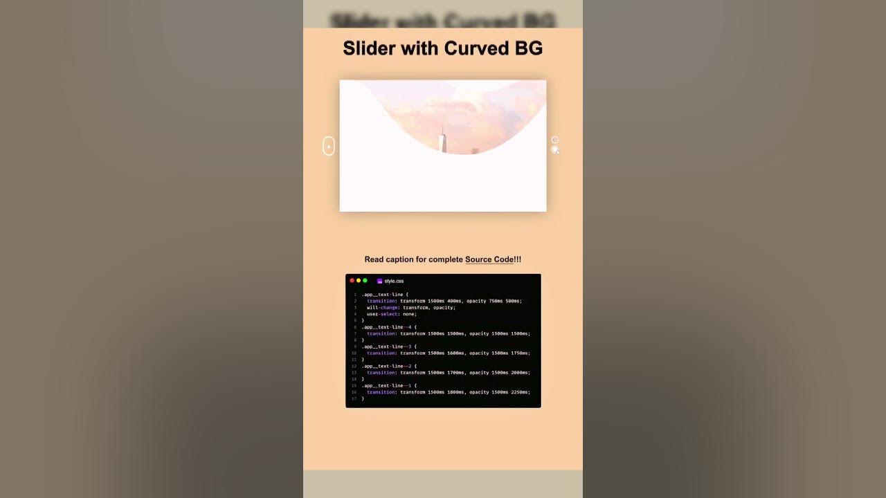 🎢 Curved Background Slider 2025! 💻 | Stunning HTML, CSS, & JS Design||#shorts #2025 #htmlcssjs # ...