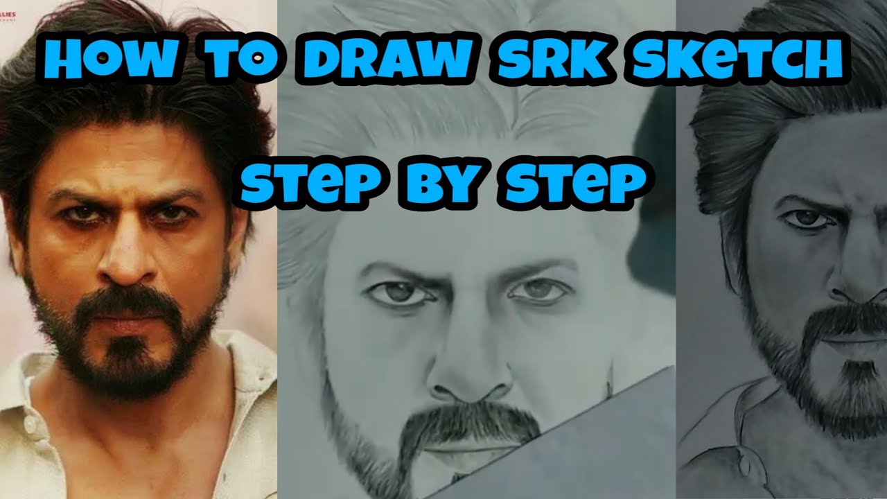 How to draw Shahrukh Khan step by step // Shahrukh Khan sketch tutorial ...