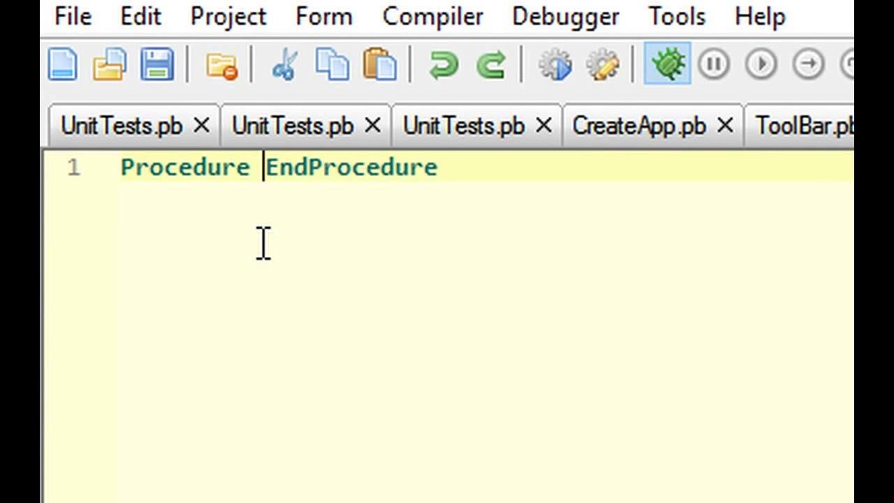 PureBasic fast procedure typing - YouTube