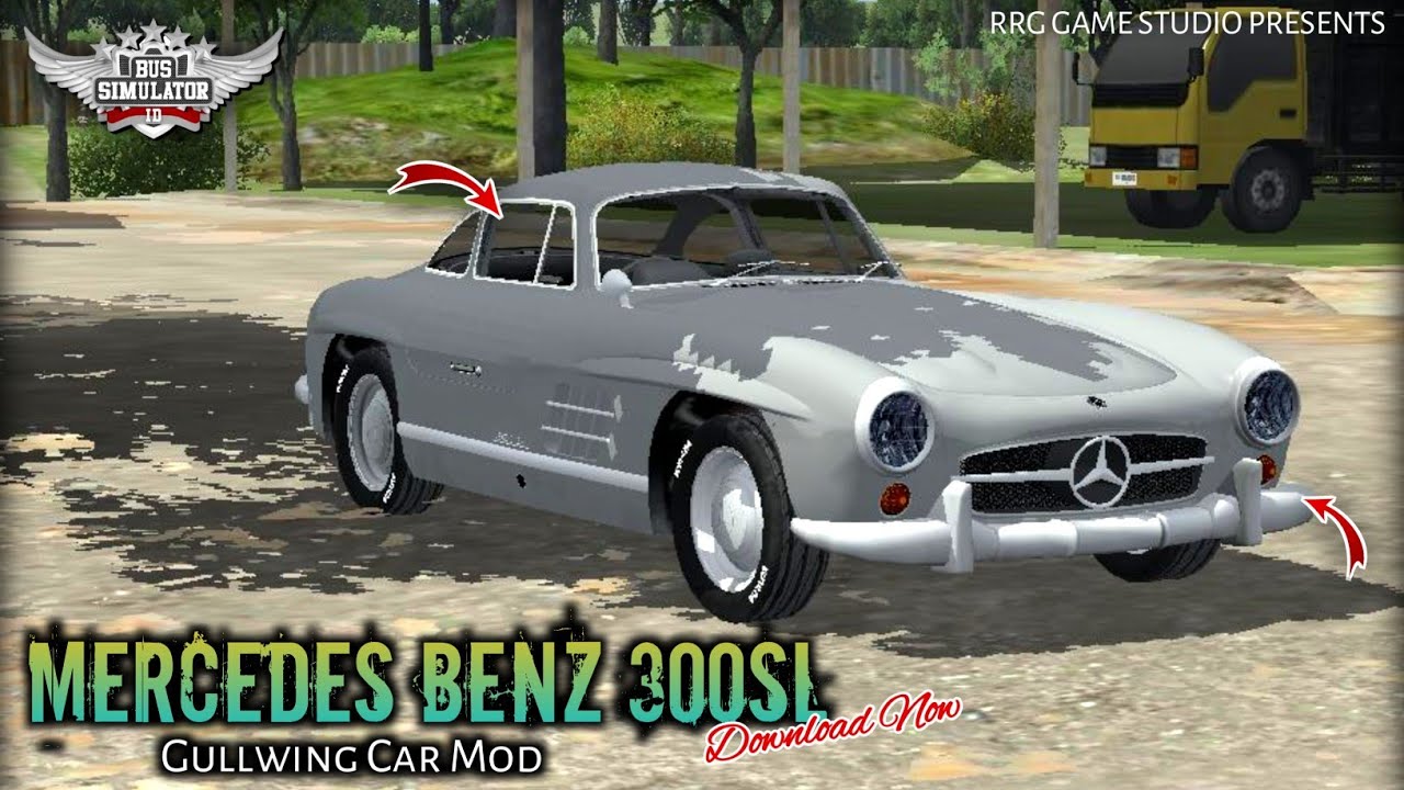 🤩🔥Mercedes Benz 300SL Gullwing Car Mod for Bussid | Vintage Car Mod for ...