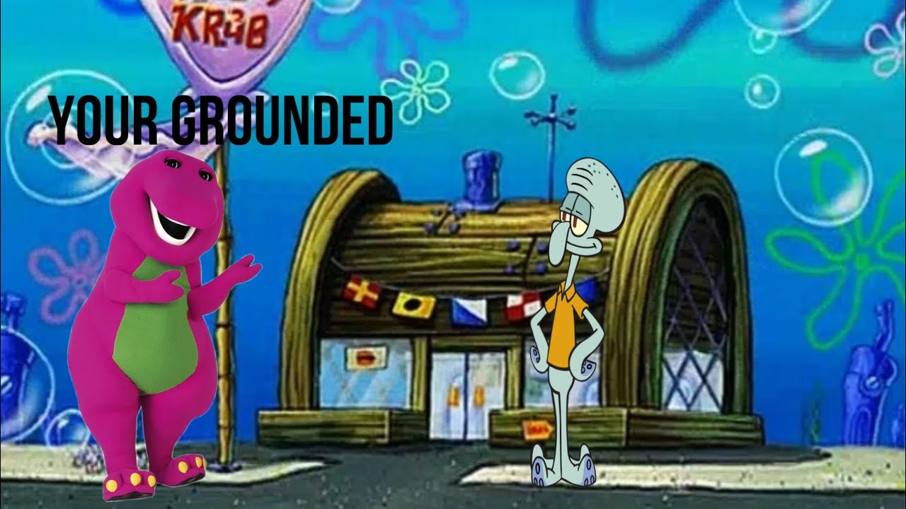 Barney grounds Squidward for no reason and get ungrounded - YouTube