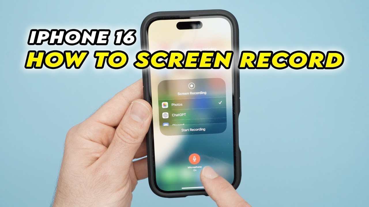 iPhone 16 : How To Screen Record With Mic - YouTube