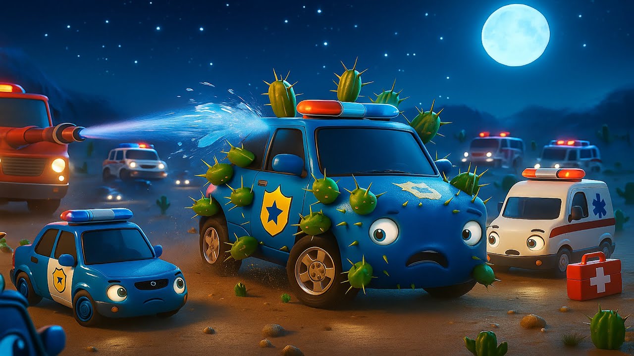 Trouble On The Road! Police Car Covered in Cactus Leaves! 🚓🌵 | Funny ...