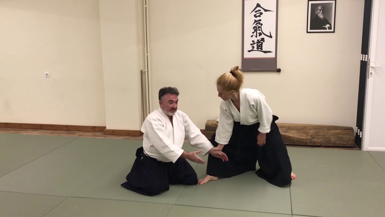 Hanmi Handachi Waza Katatedori Gyaku Hanmi Shihonage Omote - YouTube