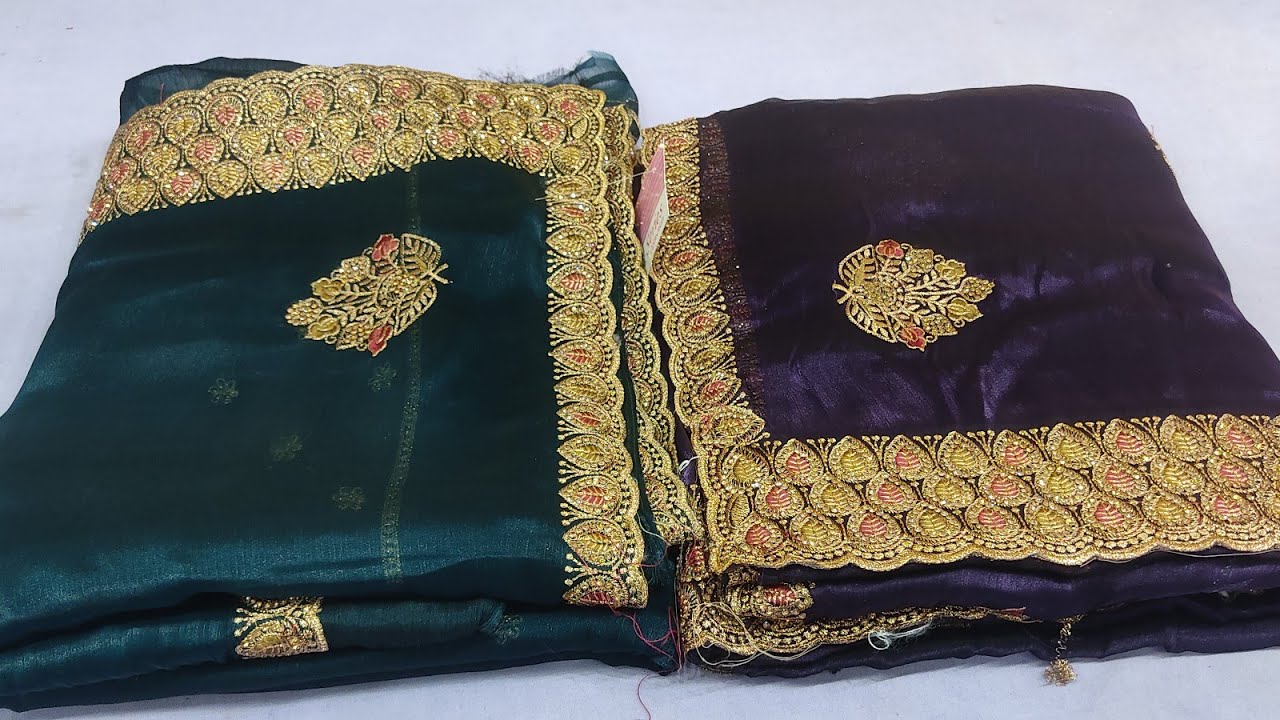 🥰 new pattern look Party wear saree साड़ी इतनी सुंदर dark colour # ...