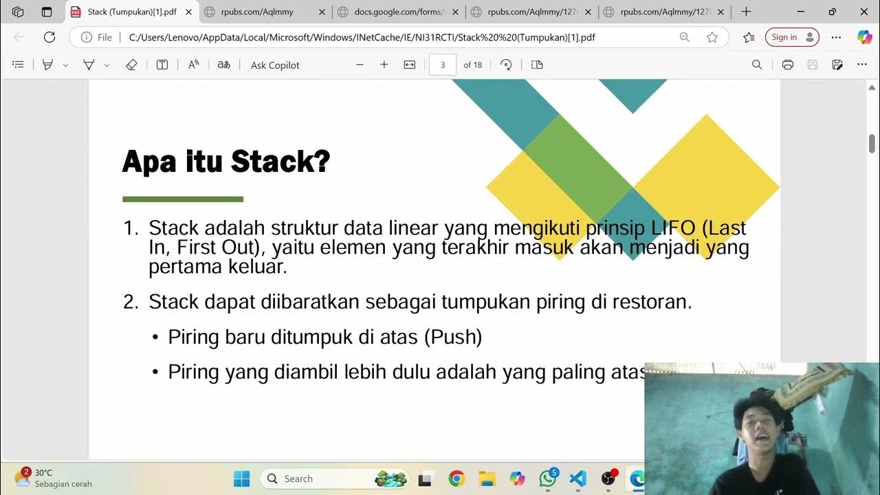 stack dengan array dan linked list - YouTube