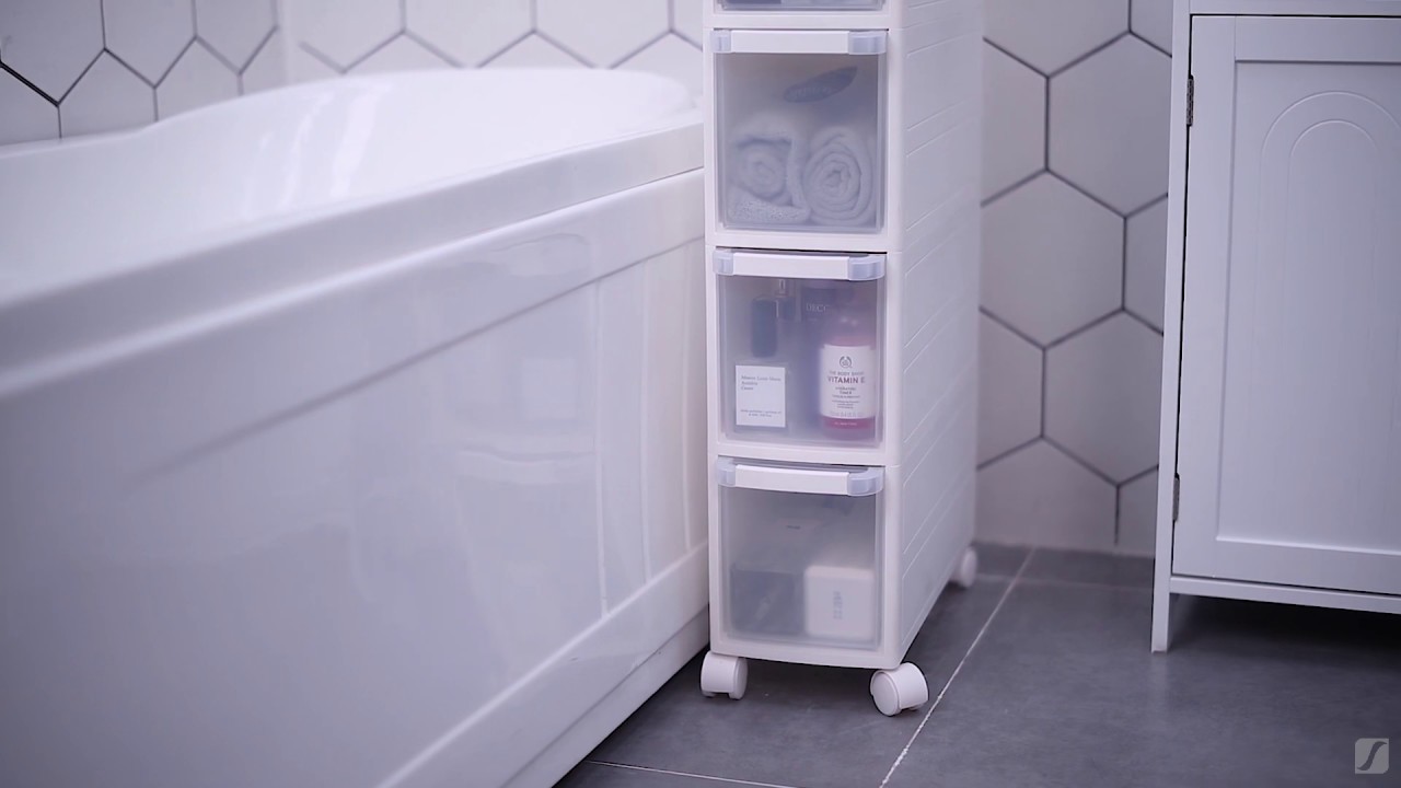 SONGMICS Removable Narrow Gap Storage Shelf KFR05W - YouTube