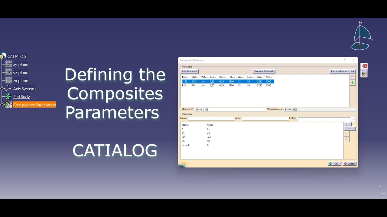 Defining the Composites Parameters - CATIA V5 - CATIALOG - YouTube