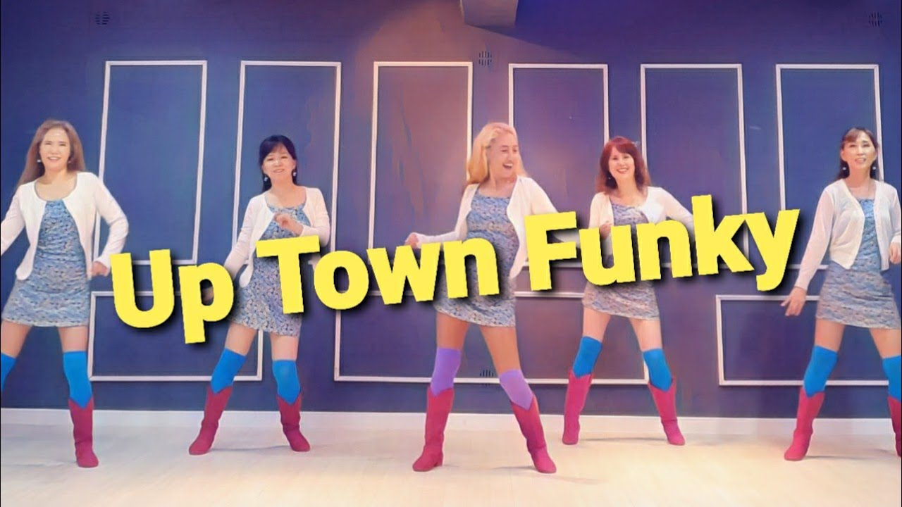 💋Uptown Funky Line Dance/ Beginner/ Muse Line Dance - YouTube