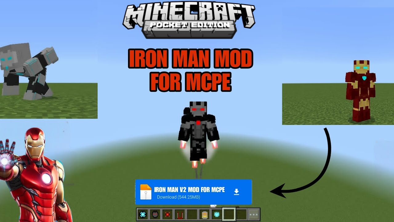 New Super Power Iron Man Mod For Minecraft pocket edition 1.20 - YouTube