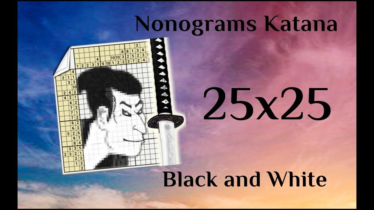 Nonograms Katana | 25x25 | Black and White | ALL SOLUTIONS - YouTube