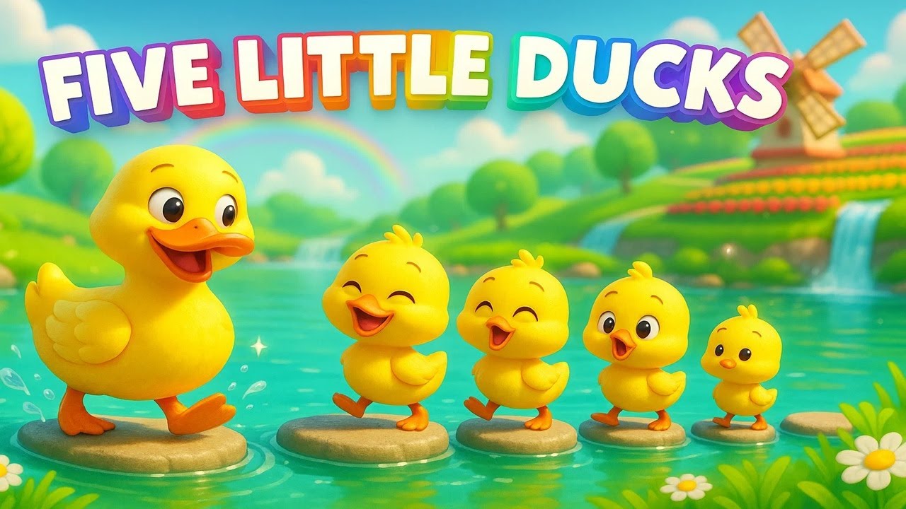 Five Little Ducks | 3D Cartoon Nursery Rhyme for Preschool | Sing Along ...