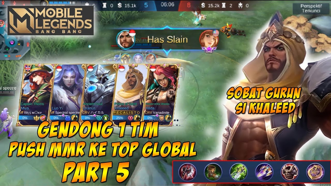 Khaled build dan game play Mobile legend gendong 1 Tim auto MVP - Part ...