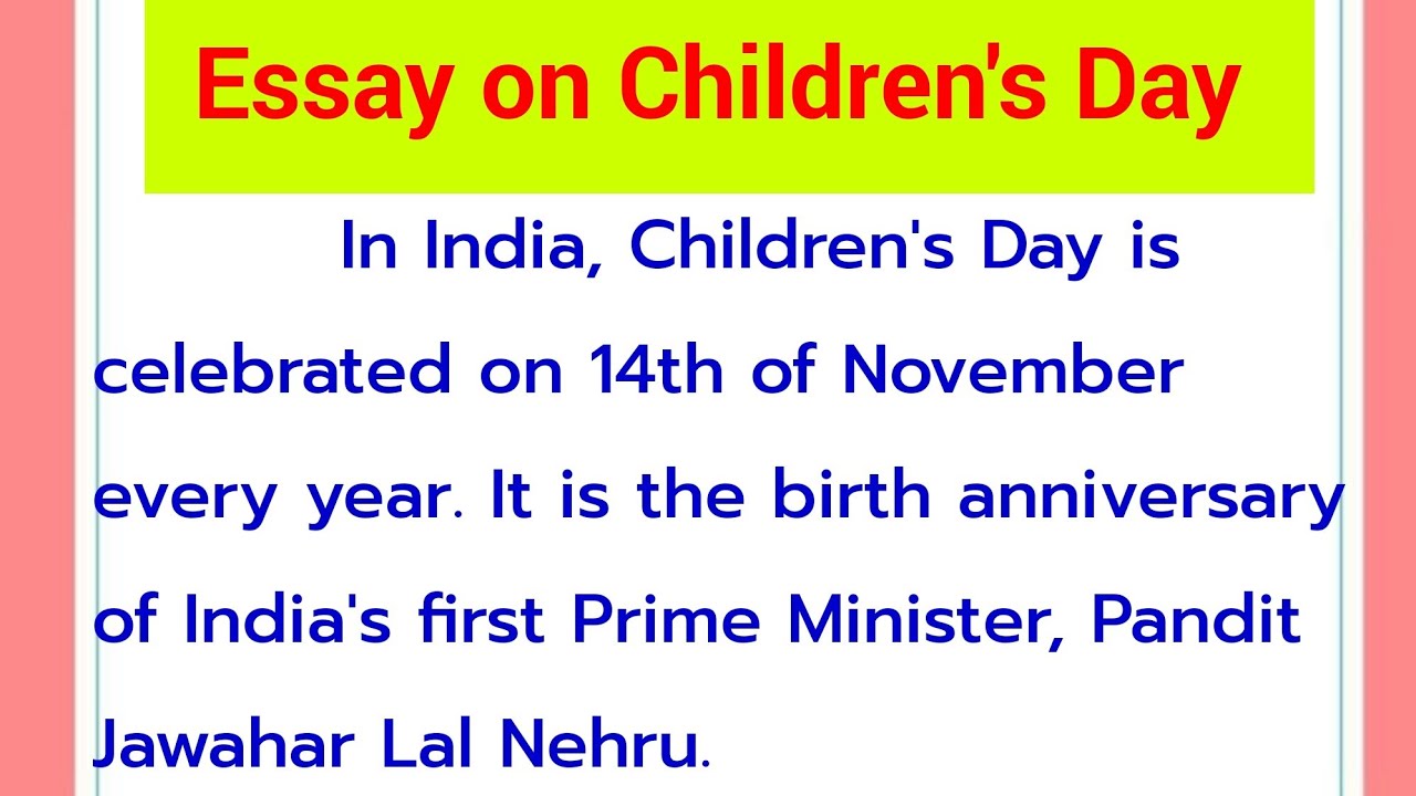 Essay on Children's Day in English | Children's Day Essay in English ...