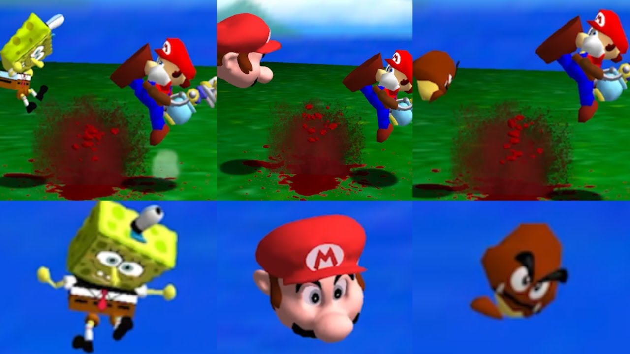 Mario jump kick all Characters in Super Mario 64 down in the first ...