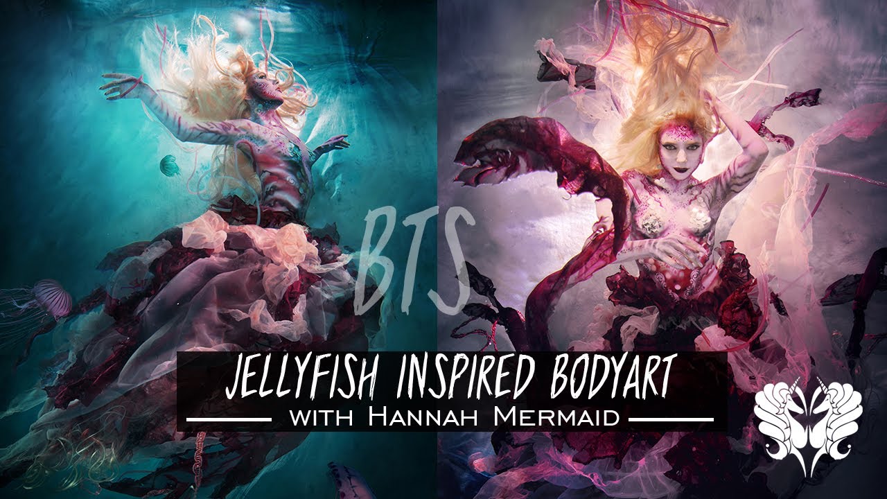 Hannah Mermaid bodypainting transformation by Lana Chromium ...