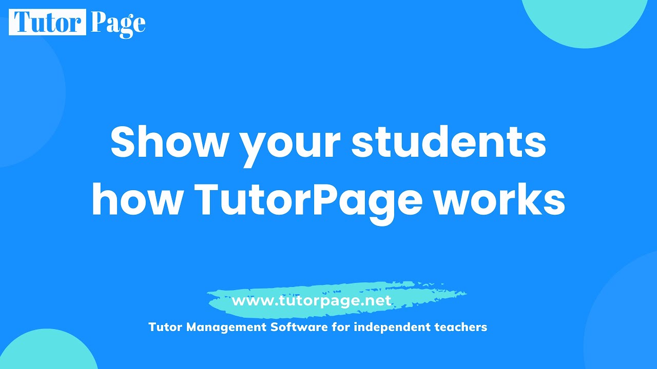 Show your students how TutorPage works - YouTube
