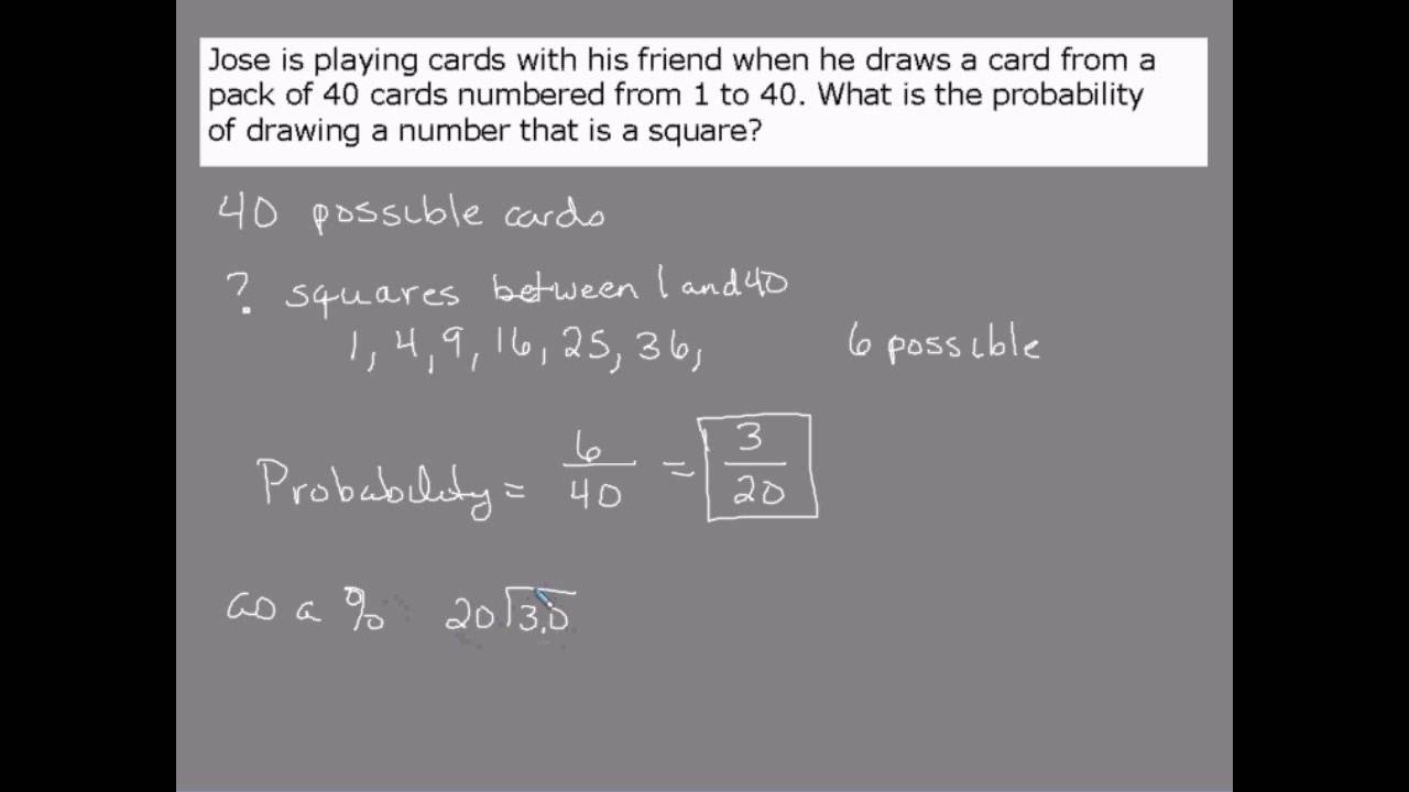 Algebra 1B - Lesson 10.03 - Basic Probability - Single Event - YouTube