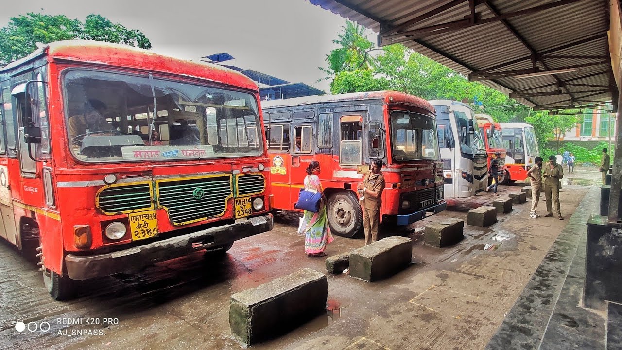 Msrtc different Buses at Panvel S.T. Depot | म. रा. मा. प. म. च्या ...