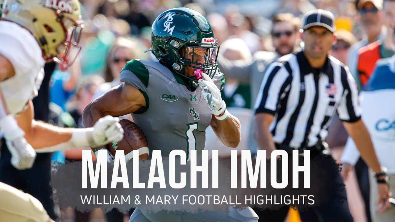Malachi Imoh William & Mary Football Highlights | 2023 CAA Football ...