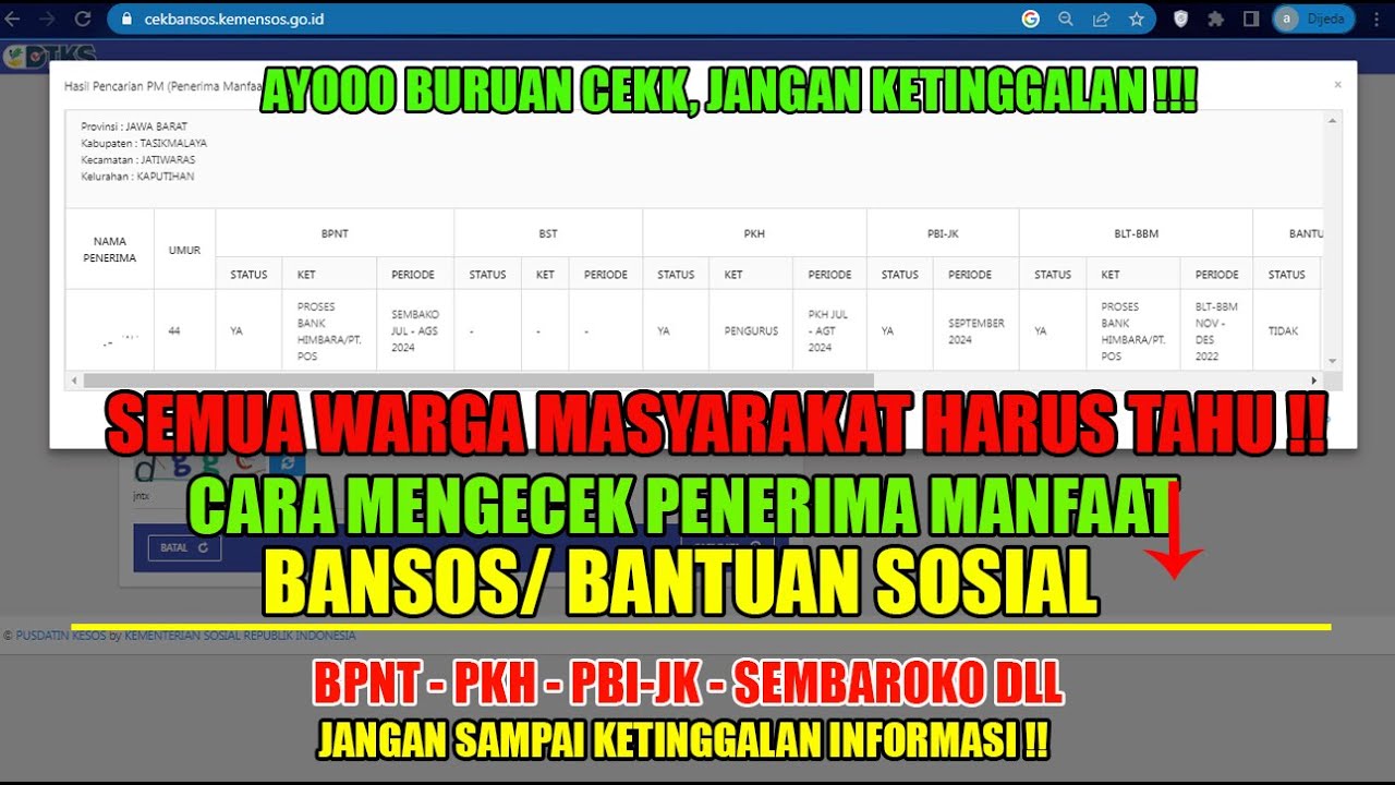 CARA CEK BANSOS ATAU BANTUAN SOSIAL - Cek Bansos di (cekbansos.kemensos ...