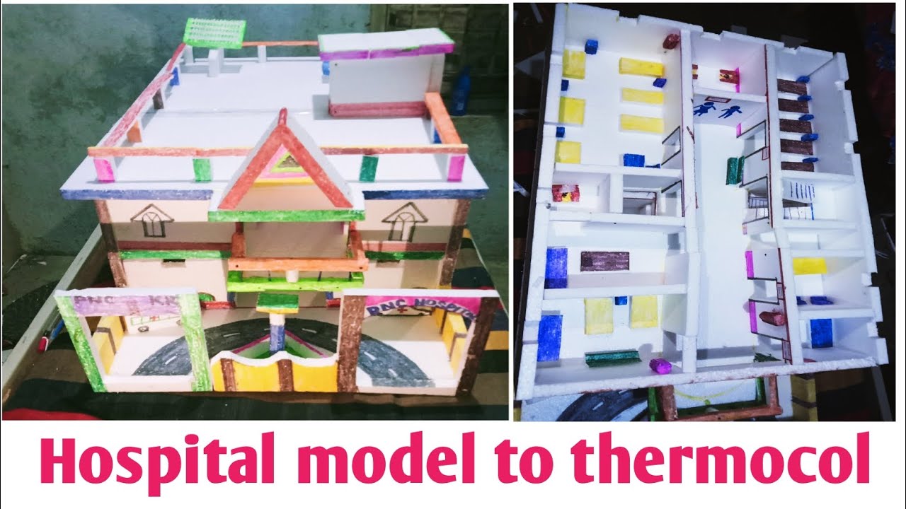 Hospital model to thermocol 🏥how to make ☝️watch this video #hospital # ...