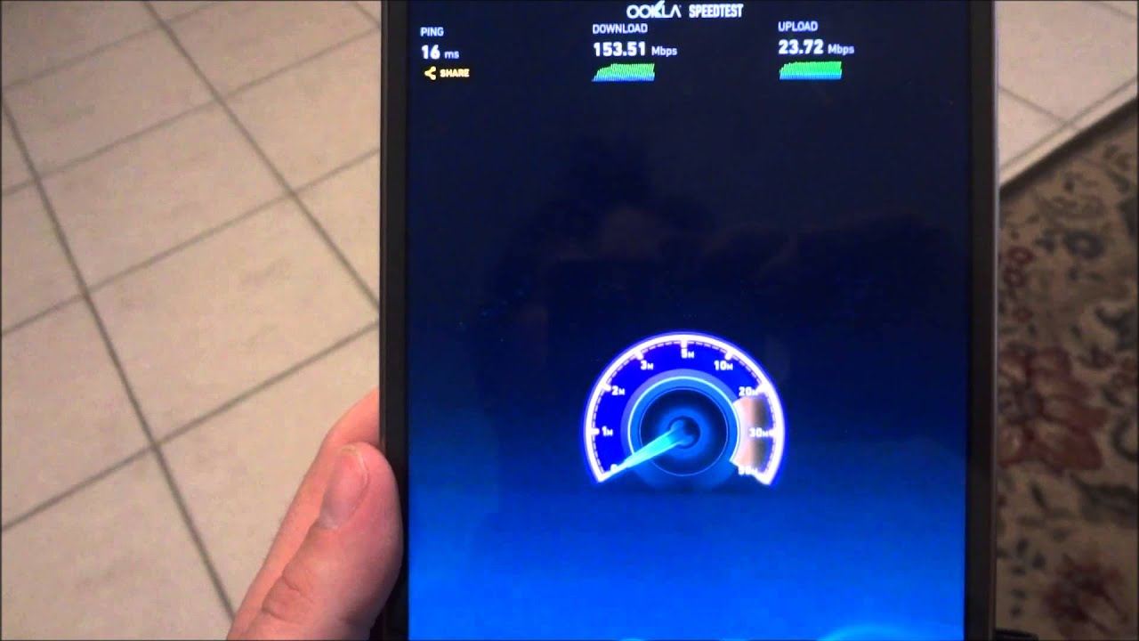 150 Mbps Comcast WIFI Speedtest YouTube