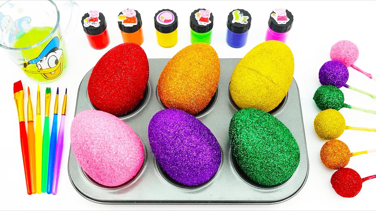 Satisfying Videos - How To Make Playdoh Glitter Egg With Color Tray | Butterfly ASMR #satisfying ...
