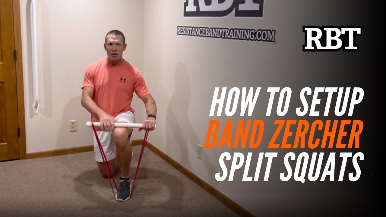 How to Setup Band Zercher Split Squats - YouTube