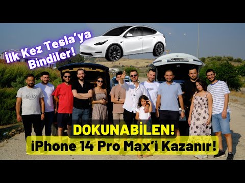 Tesla Model Y 0-100 Tepkileri #1 Dokunabilene iPhone 14 Pro’yu alır!
