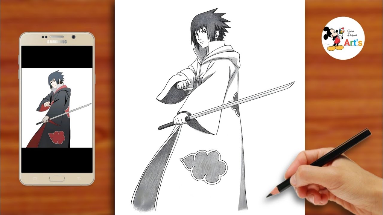 How to Draw Sasuke Uchiha full body || naruto drawing step by step ...