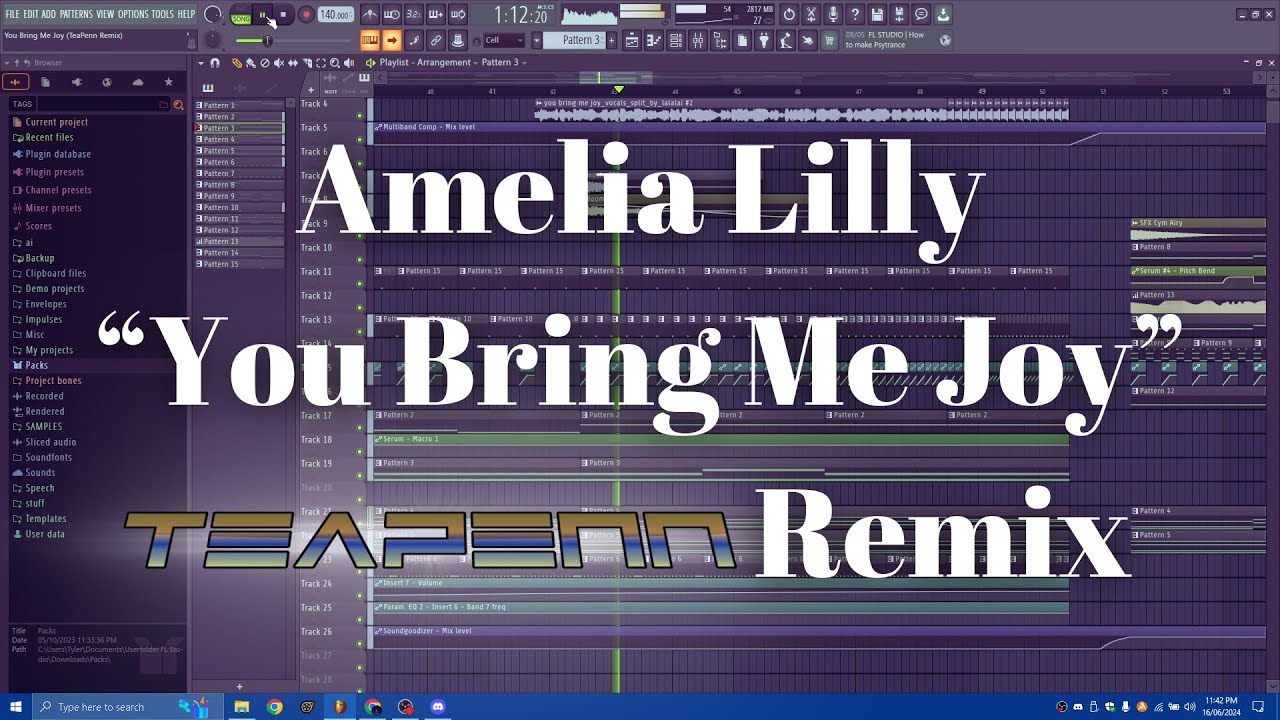 Amelia Lily - You Bring Me Joy (TeaPenn Remix) [FL STUDIO PLAYTHROUGH] - YouTube