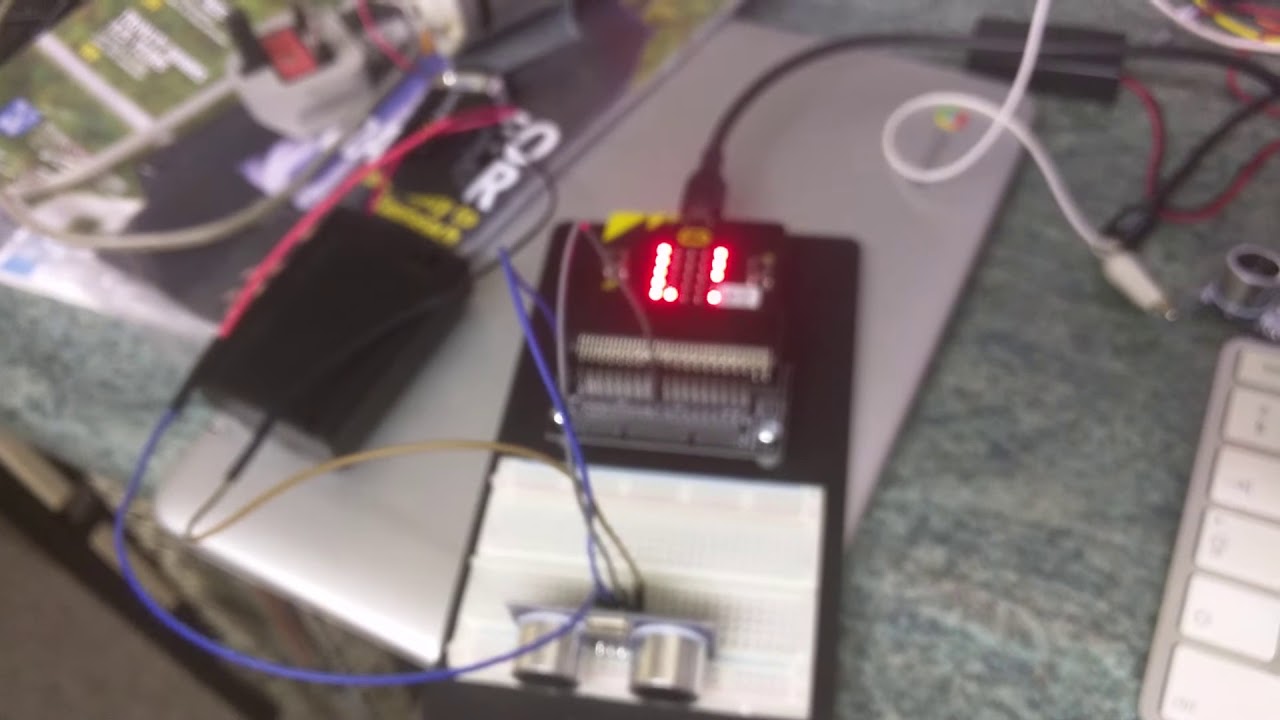 BBC Micro bit with ultrasonic HC SR04 - YouTube
