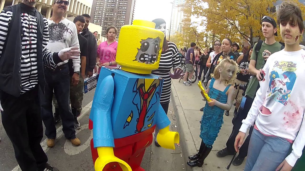 Best Lego Costume Ever! Zombie Crawl Denver - YouTube