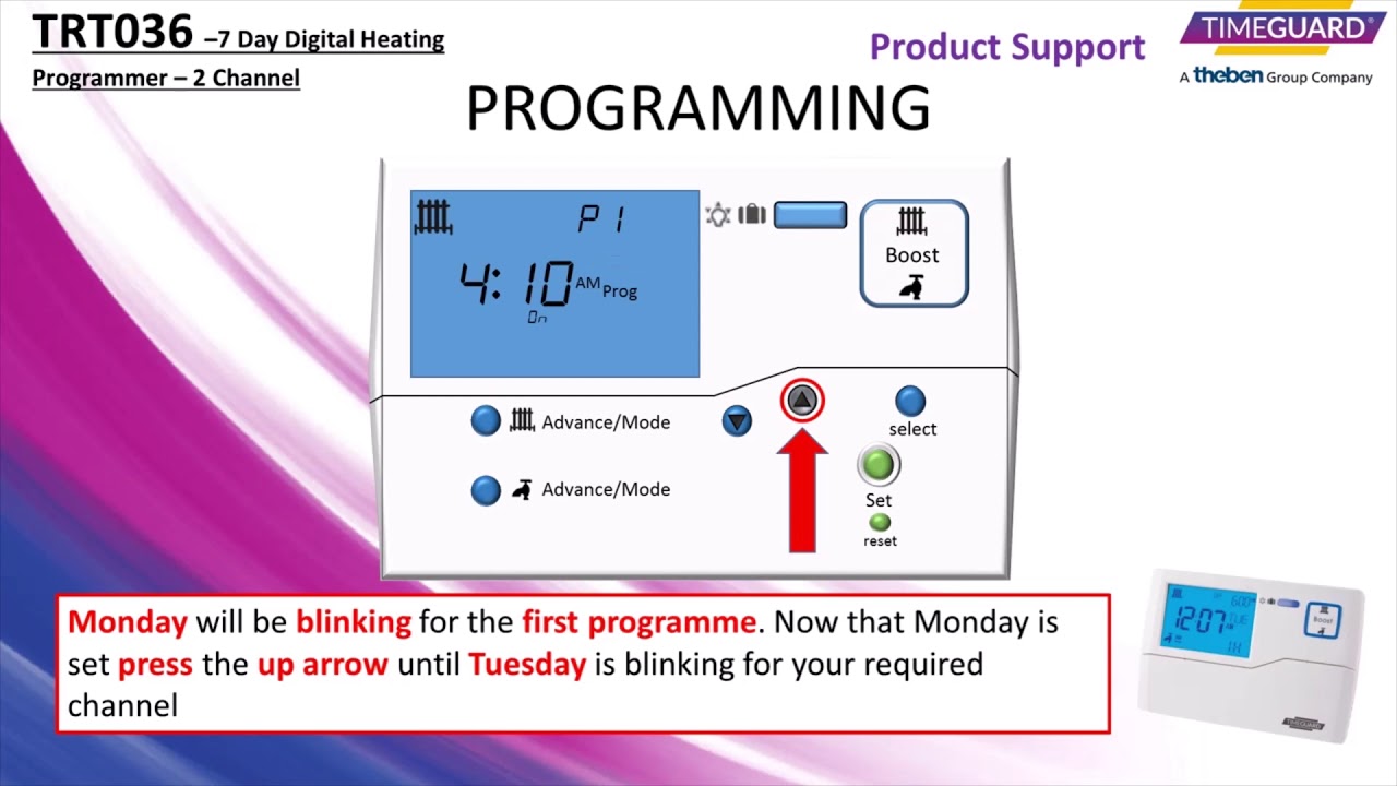 7 Day Digital Heating Programmer - 2 Channel TRT036 - YouTube