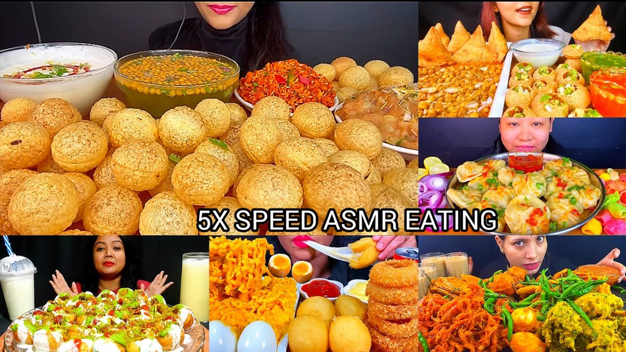 ASMR/CHEESY CARBO FIRE NOODLES, PANIPURI,CHICKEN FATS MOMO,DAHI GOLGAPPE,PAKODA,ONION RINGS ...