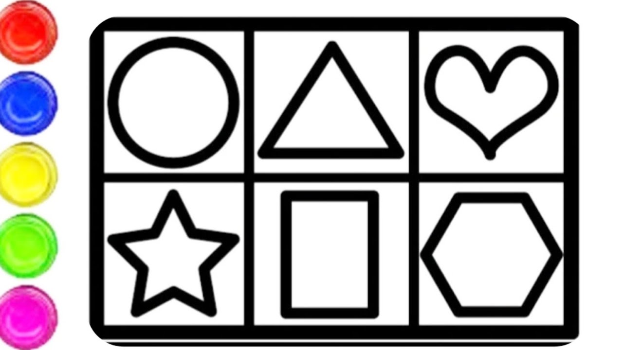 learn 2D shapes, drawing and coloring for kids. Educational video ...