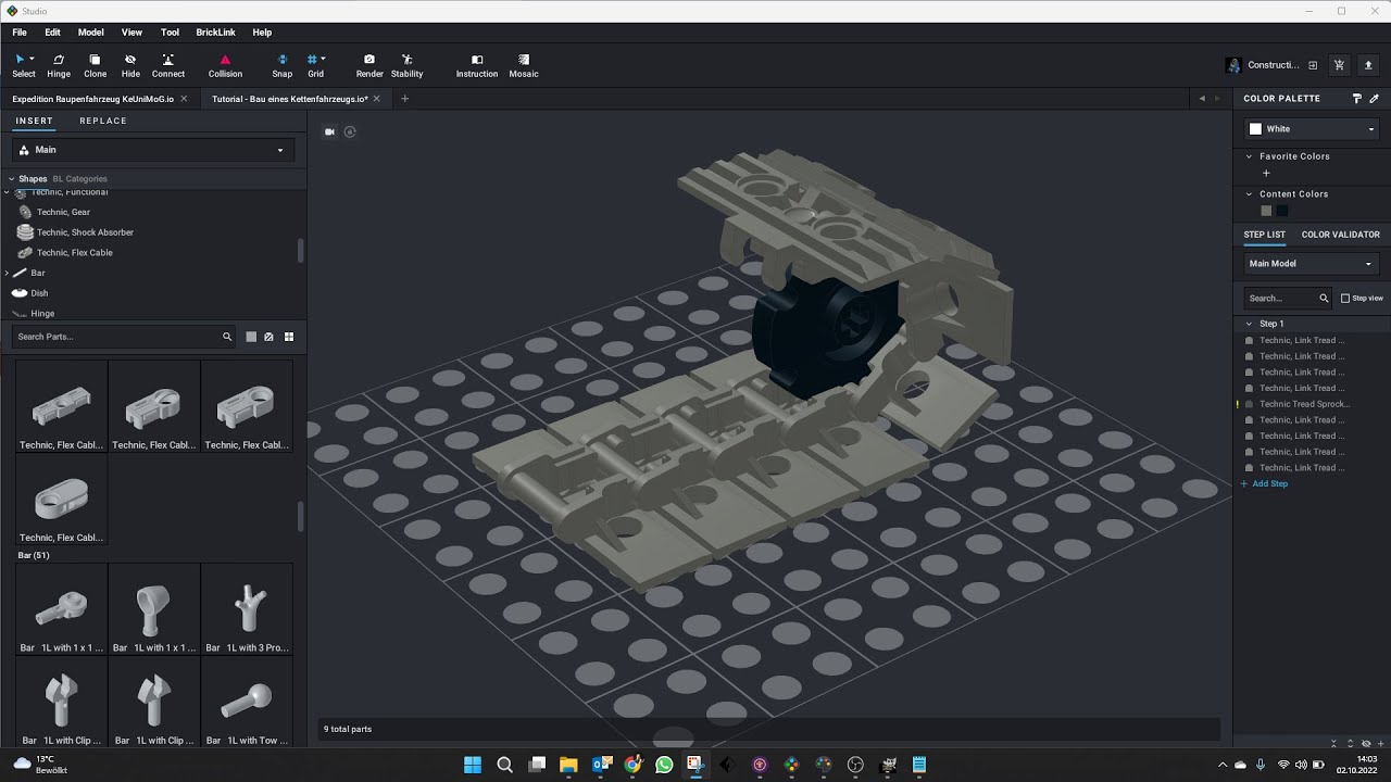BrickLink Studio Tutorial - Teil 06 Kettenfahrwerk (deutsch) - YouTube