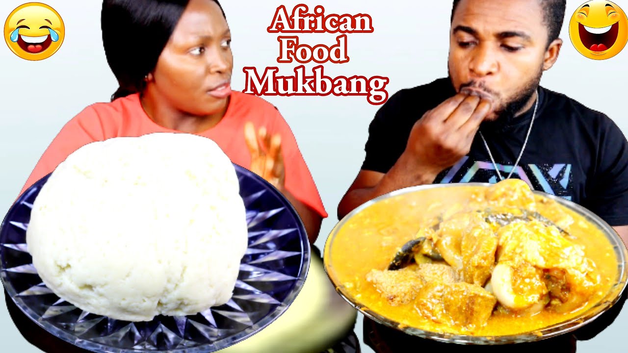 REVENGE MESSY SMACKING EATING MUKPRANK ON WIFE | OGBONO SOUP AND FUFU ...