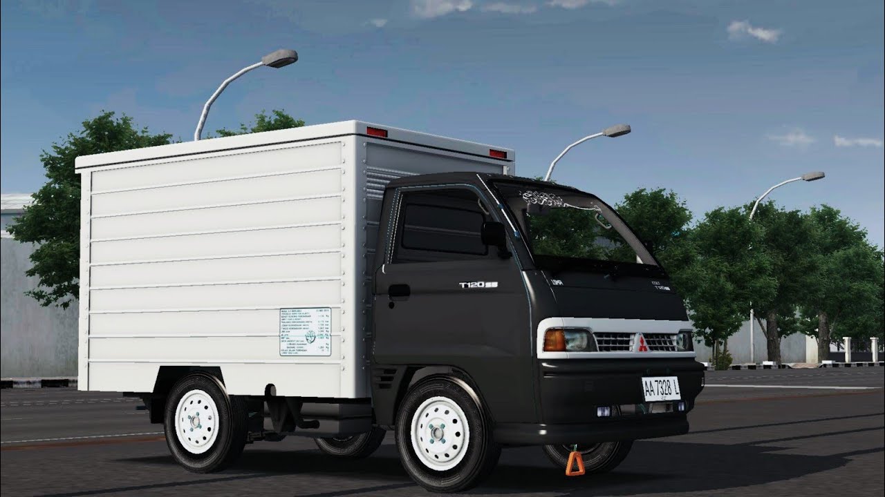 Livery Mod Bussid Truck Mitsubishi T120SS Box - YouTube