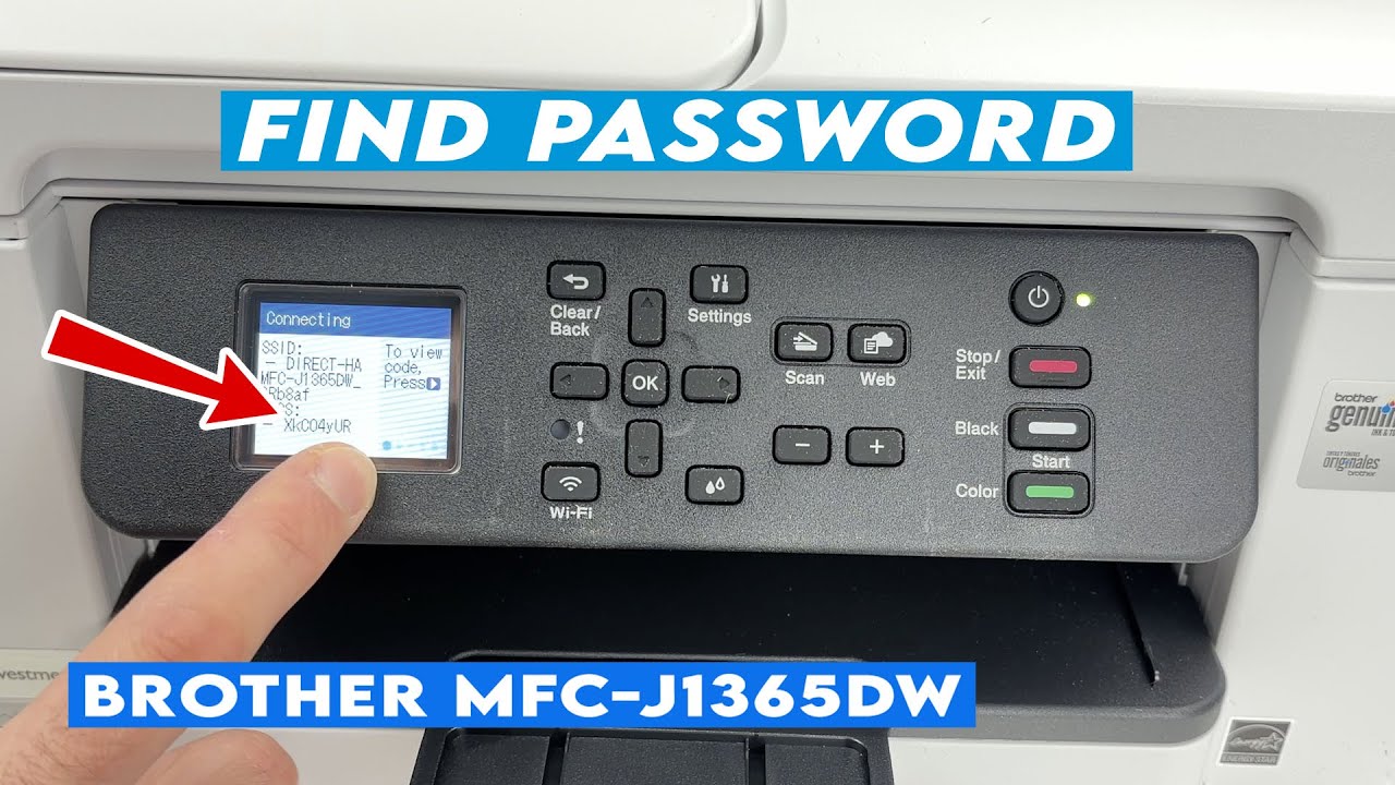 Brother MFC-J1365DW : How to find The wifi Password - YouTube